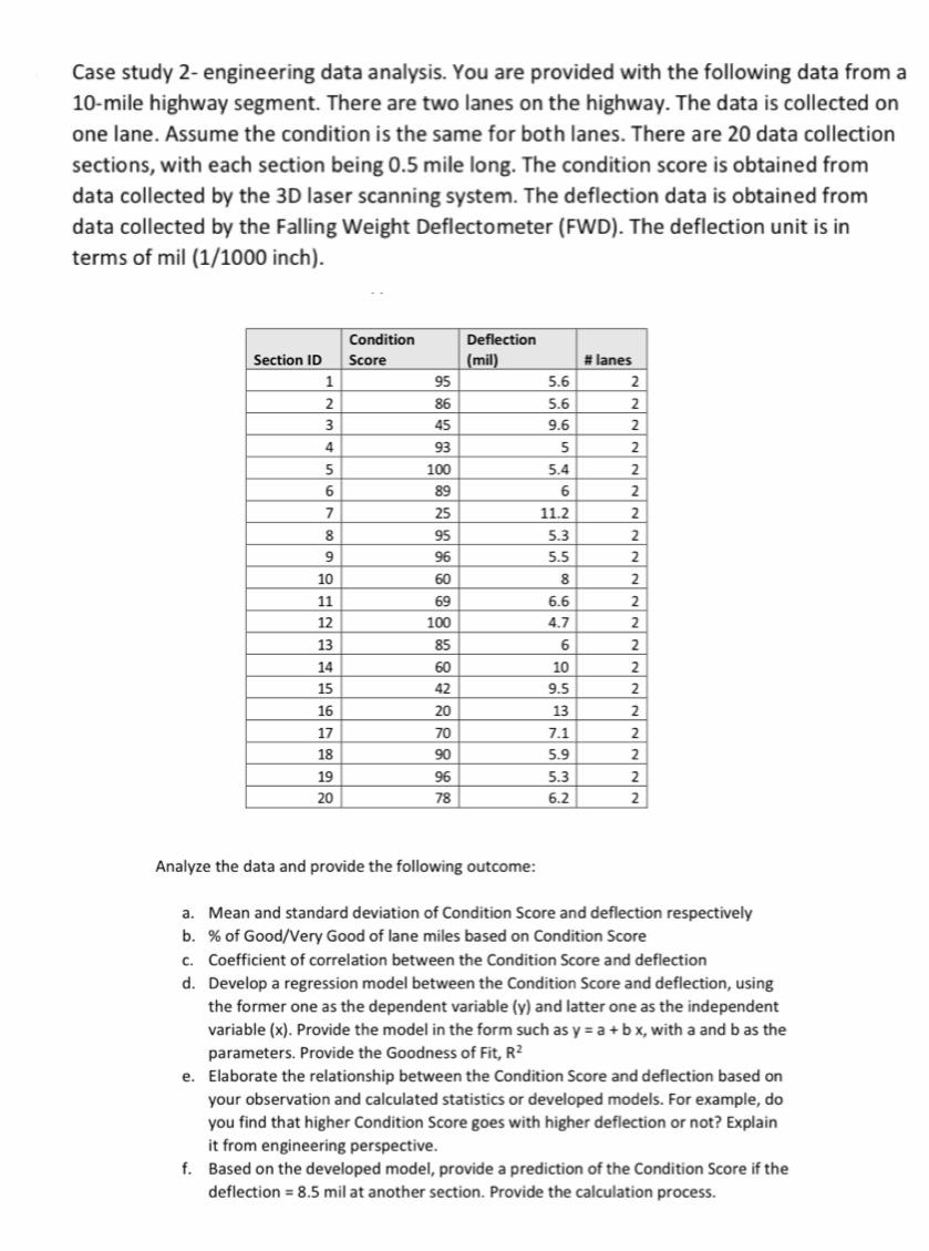 Case study 2-engineering data analysis. You are | Chegg.com
