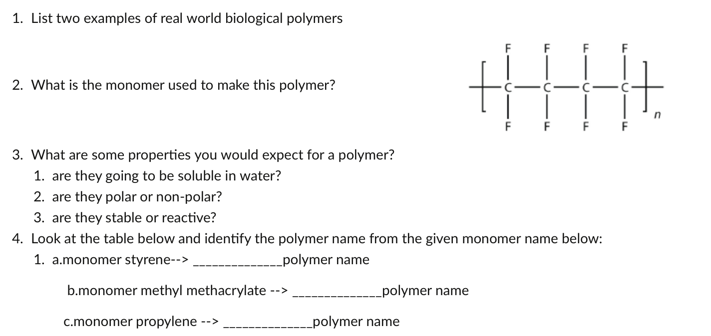 Solved 1. List two examples of real world biological | Chegg.com