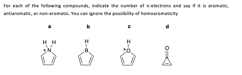 Solved For each of the following compounds, indicate the | Chegg.com
