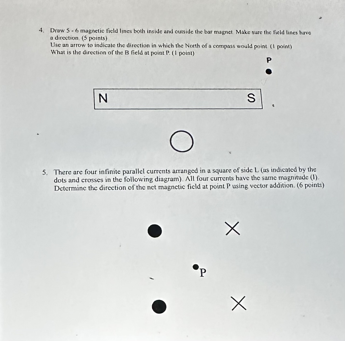 Solved Draw 5-6 ﻿magnetio field lines bolh inside and | Chegg.com