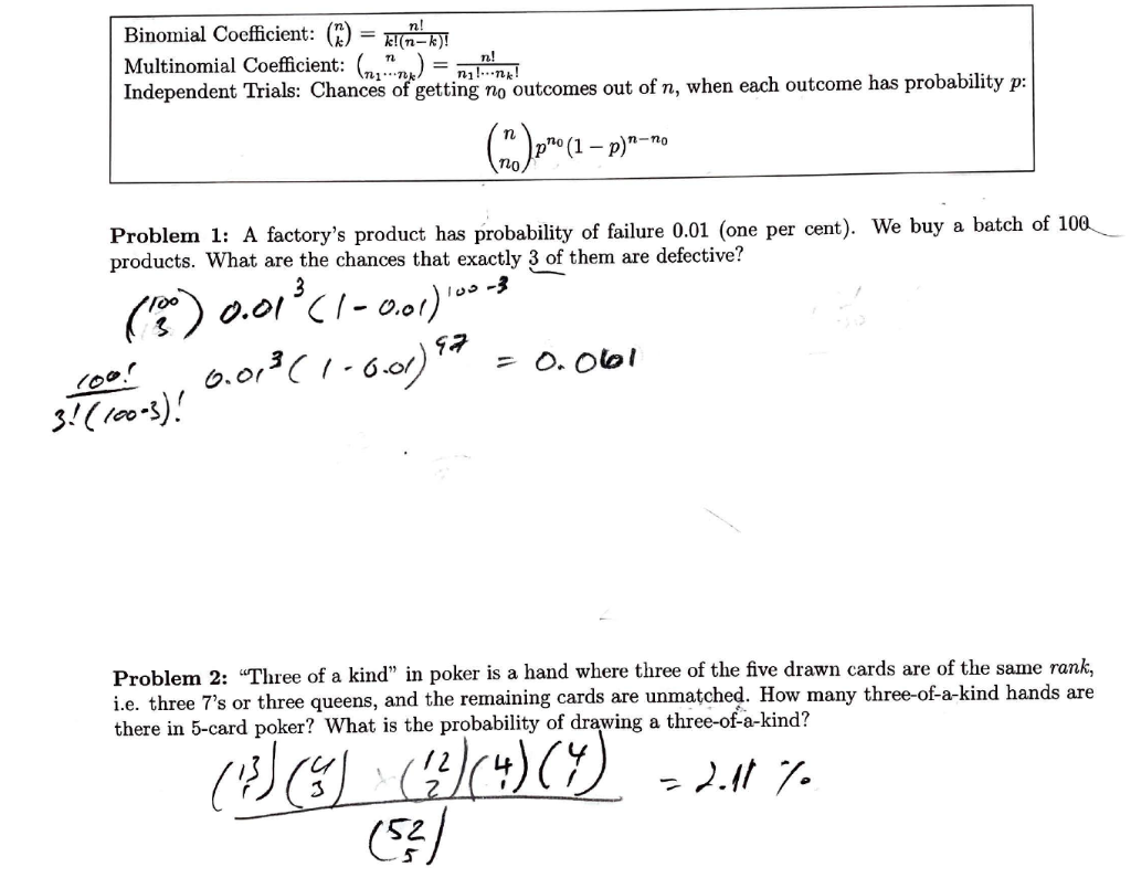 Solved Binomial Coefficient: (K) = k!(7-6)! Multinomial | Chegg.com