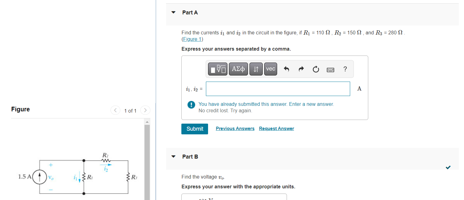 Solved Find the currents i1 and i2 in the circuit in the | Chegg.com