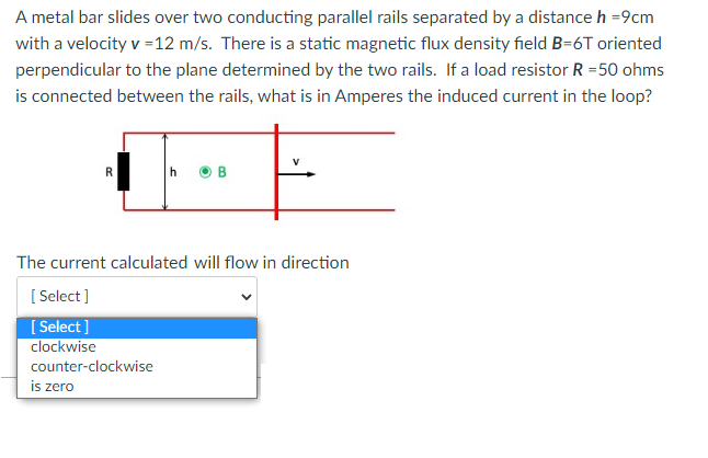 Solved A metal bar slides over two conducting parallel rails | Chegg.com