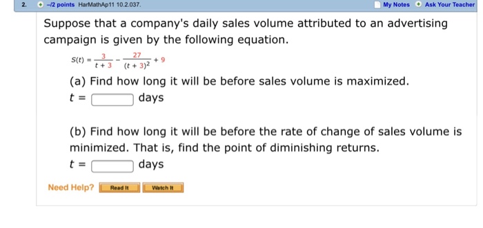 Solved Suppose that a company's daily sales volume | Chegg.com