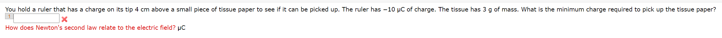 Solved You hold a ruler that has a charge on its tip 4 cm | Chegg.com