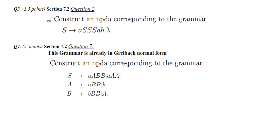 Solved Q3. (1.5 points) Section 7.2 Question 2 ** Construct | Chegg.com