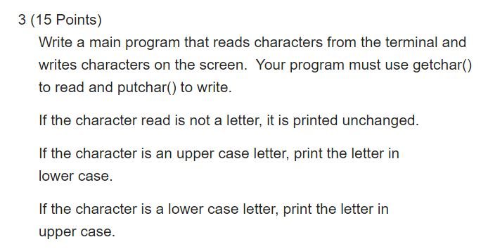 Solved 3 (15 Points) Write a main program that reads | Chegg.com