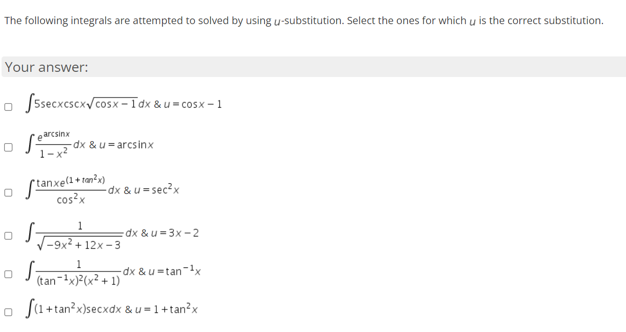 Solved PLEASE SOLVE FAST The following integrals are | Chegg.com