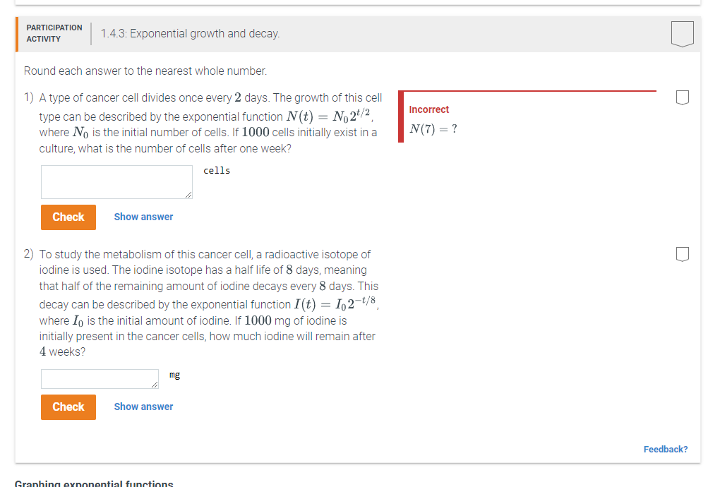 Solved Round each answer to the nearest whole number. 1) A | Chegg.com