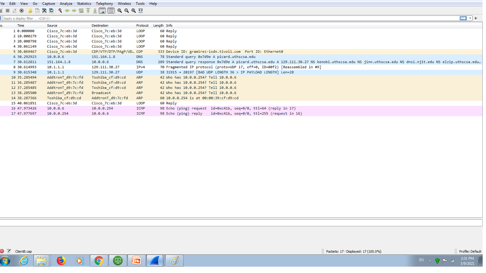 Loop Loop File Edit View Go Capture Analyze 8091