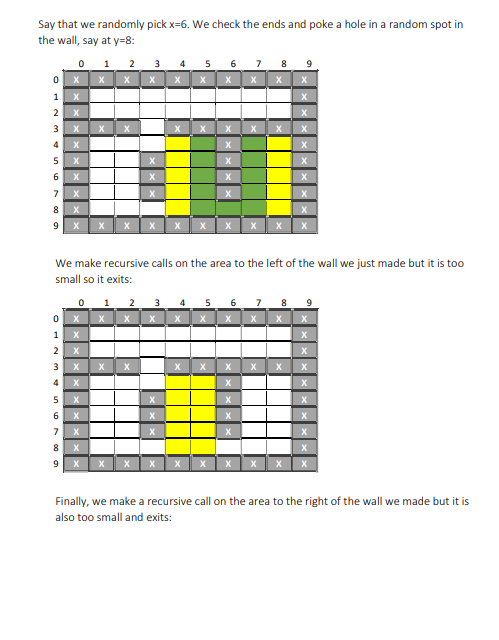 3) Recursive Maze Generation - 20 pts Implement the | Chegg.com
