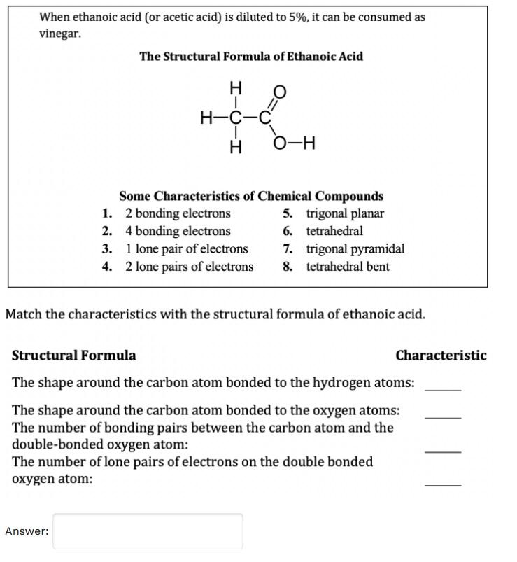 Solved When ethanoic acid (or acetic acid) is diluted to 5%, | Chegg.com