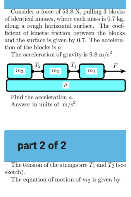 Solved Two blocks are arranged at the ends of a massless | Chegg.com