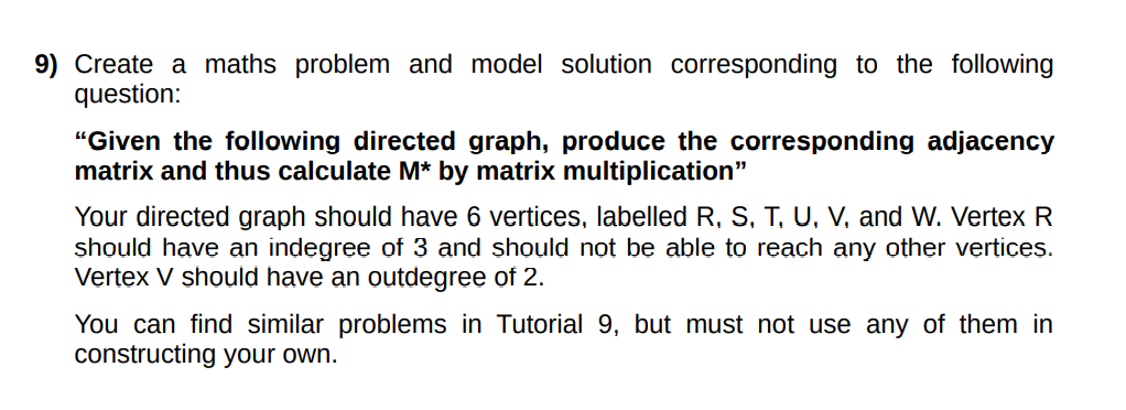 Solved 9) Create a maths problem and model solution | Chegg.com