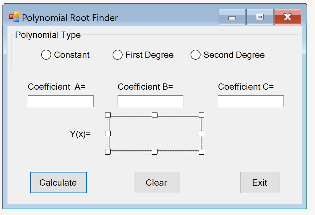 Visual Basic Windows Forms Application for polynomial | Chegg.com