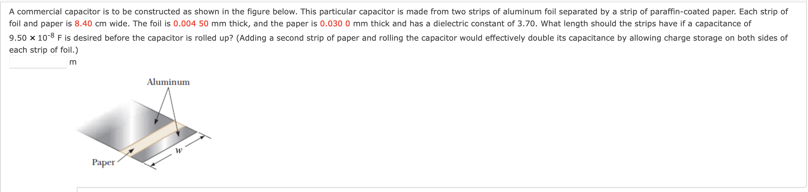 Solved A commercial capacitor is to be constructed as shown | Chegg.com