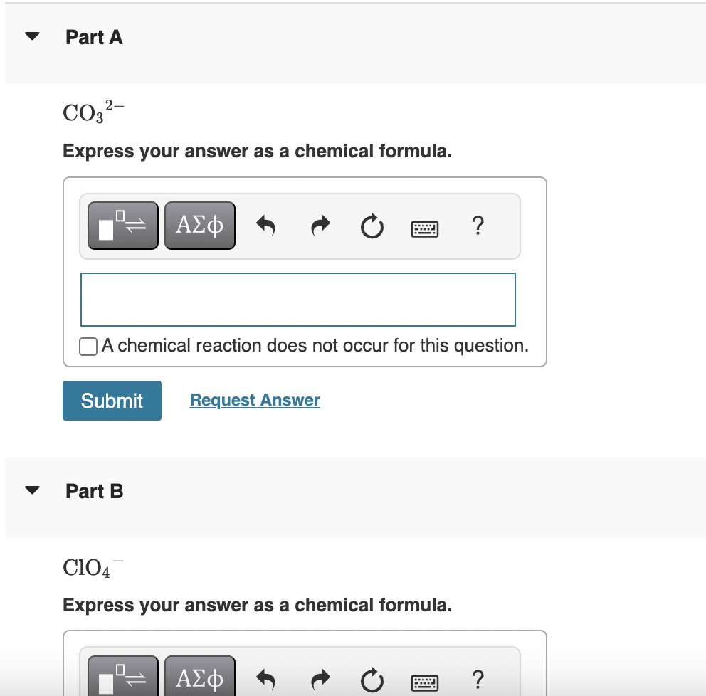 Solved CO32-Express your answer as a chemical formula.A | Chegg.com