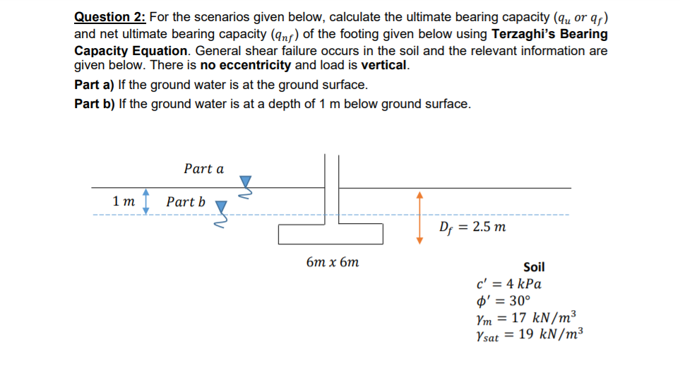 Solved Question 2: For the scenarios given below, calculate | Chegg.com