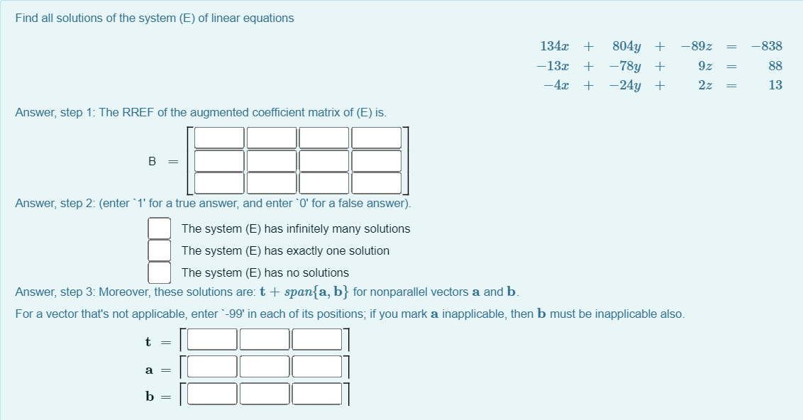 Solved Find All Solutions Of The System E Of Linear