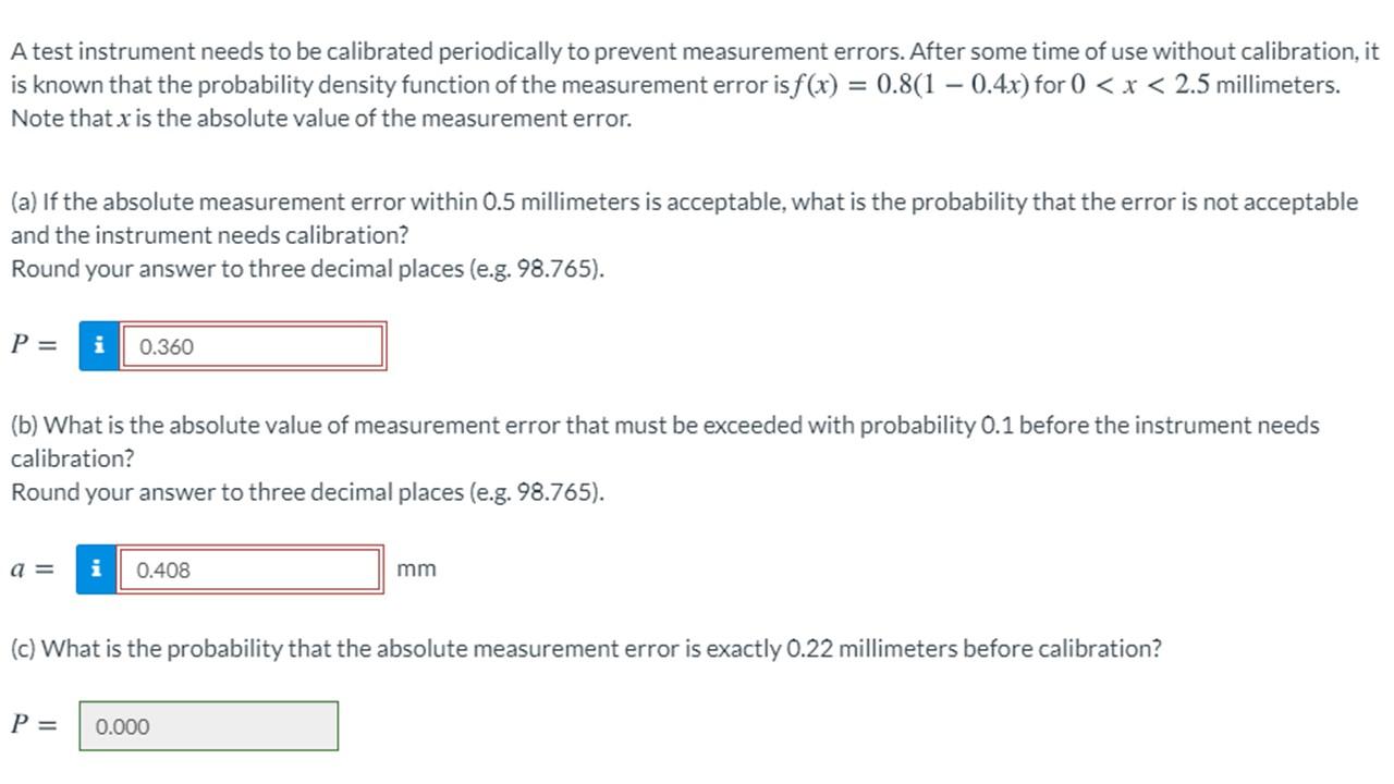 Solved A test instrument needs to be calibrated periodically | Chegg.com