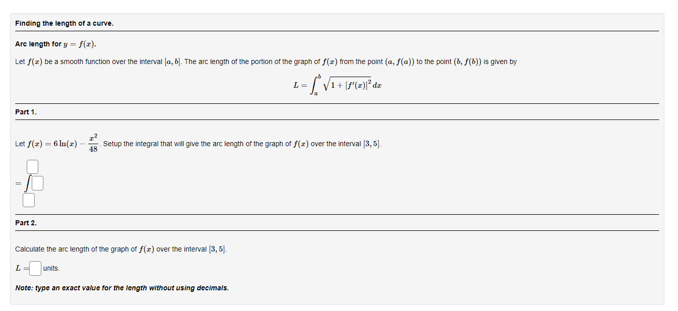 Solved Finding the length of a curve.Arc length for | Chegg.com