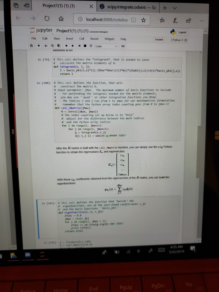Solved Project1(1) (1) (1) x S ㄨ scipyintegrate.odeint--Sc | | Chegg.com