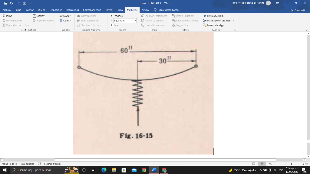 Solved Refer to figure 16-15. A semi-elliptical leaf spring | Chegg.com