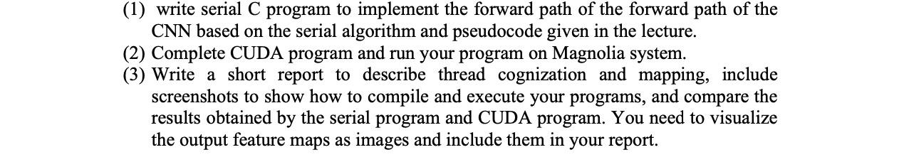 (1) write serial C program to implement the forward | Chegg.com