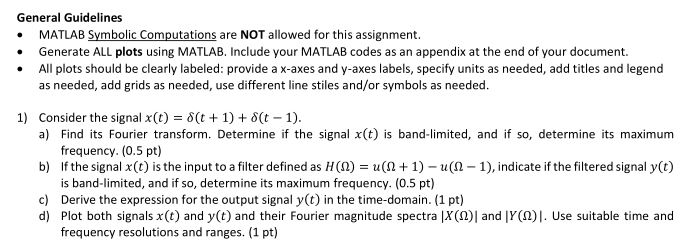 Solved General Guidelines • MATLAB Symbolic Computations are | Chegg.com