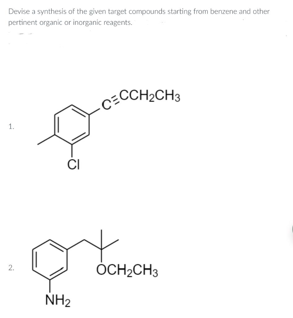 Solved Devise a synthesis of the given target compounds | Chegg.com