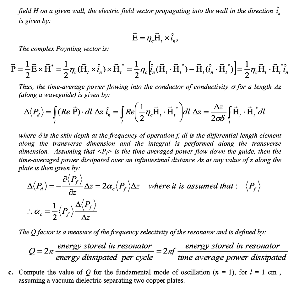 Solved 6. Parallel-Plate Resonator. A parallel-plate | Chegg.com
