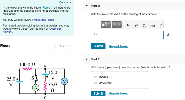 Solved Constants Part D In the circuit shown in the figure | Chegg.com