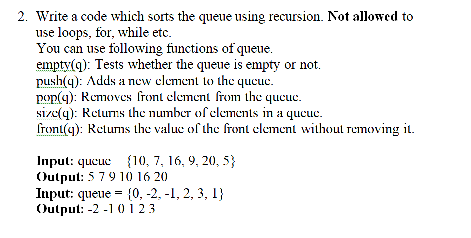 Solved Assignment 3 1. Write a code which sorts stacks. | Chegg.com