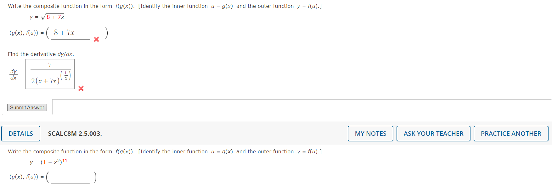 Solved Write the composite function in the form f(g(x)). | Chegg.com