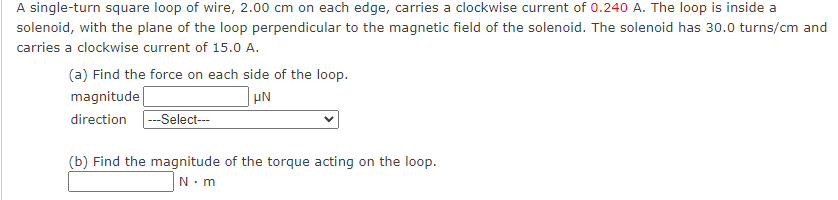 Solved A single-turn square loop of wire, 2.00 cm on each | Chegg.com