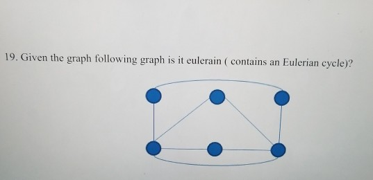 Solved 19. Given the graph following graph is it eulerain | Chegg.com