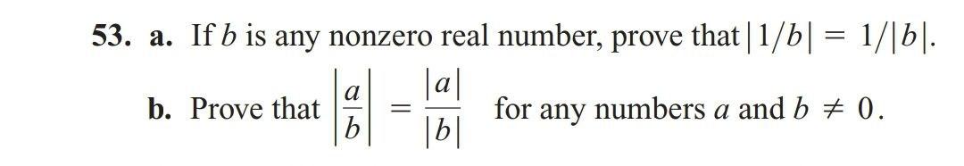 Solved 53. a. If b is any nonzero real number, prove | Chegg.com