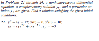 Solved In Problems 21 through 24 , a nonhomogeneous | Chegg.com