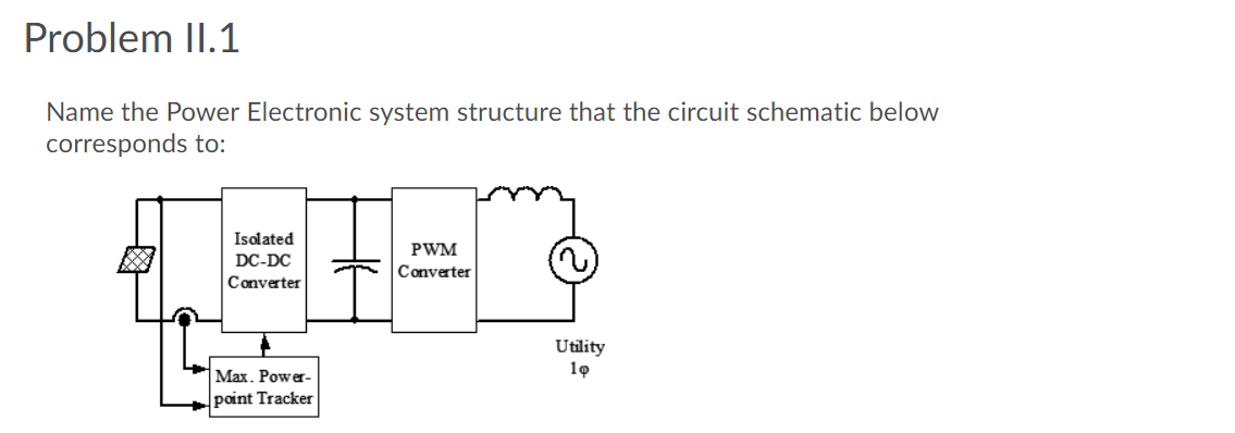 Solved Problem II.1 Name the Power Electronic system | Chegg.com