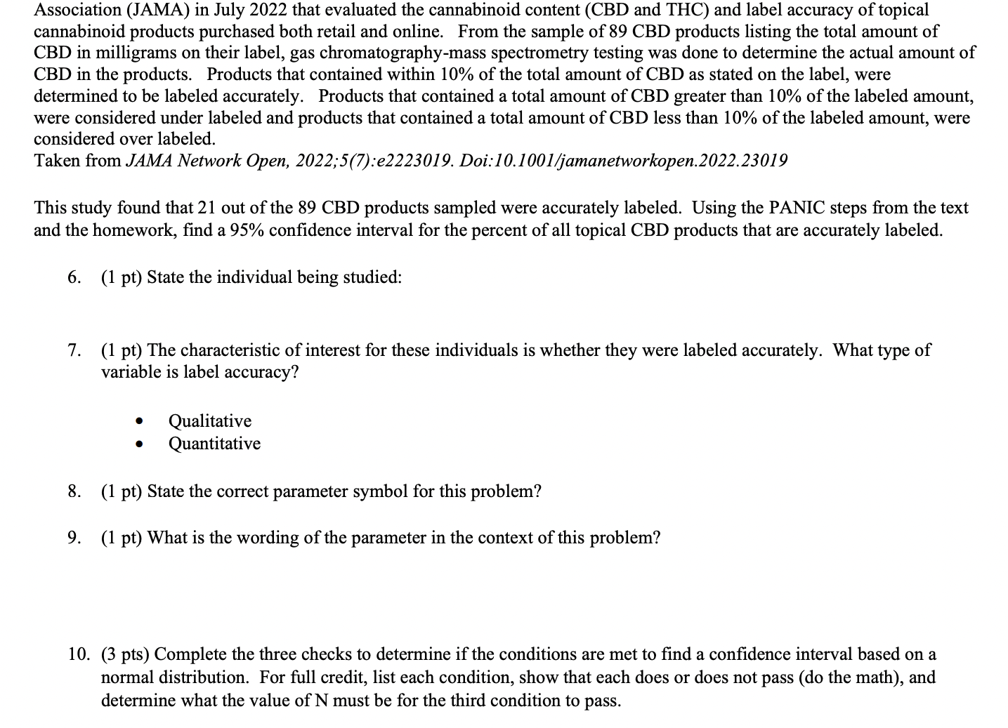 Association (JAMA) in July 2022 that evaluated the | Chegg.com