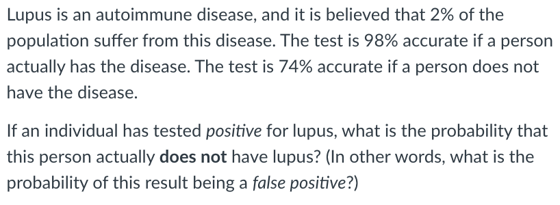 Solved Lupus is an autoimmune disease, and it is believed | Chegg.com