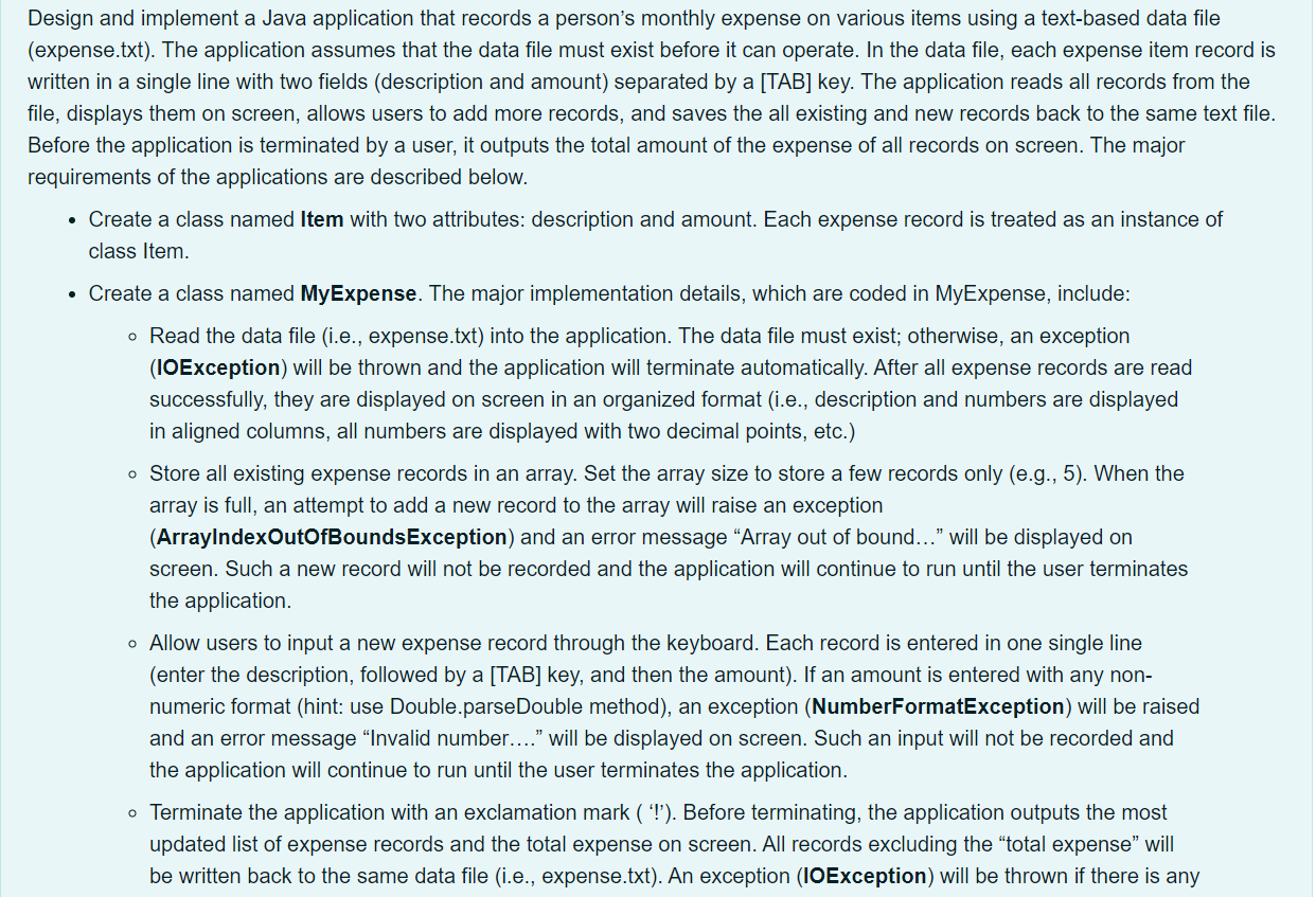 Solved Design and implement a Java application that records | Chegg.com