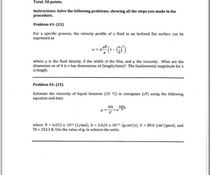 Solved Total: S0 points. Instructions: Solve the following | Chegg.com
