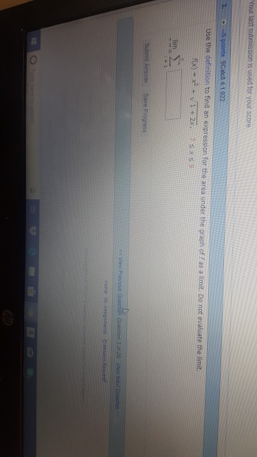 Solved Use the definition to find an expression for the area | Chegg.com