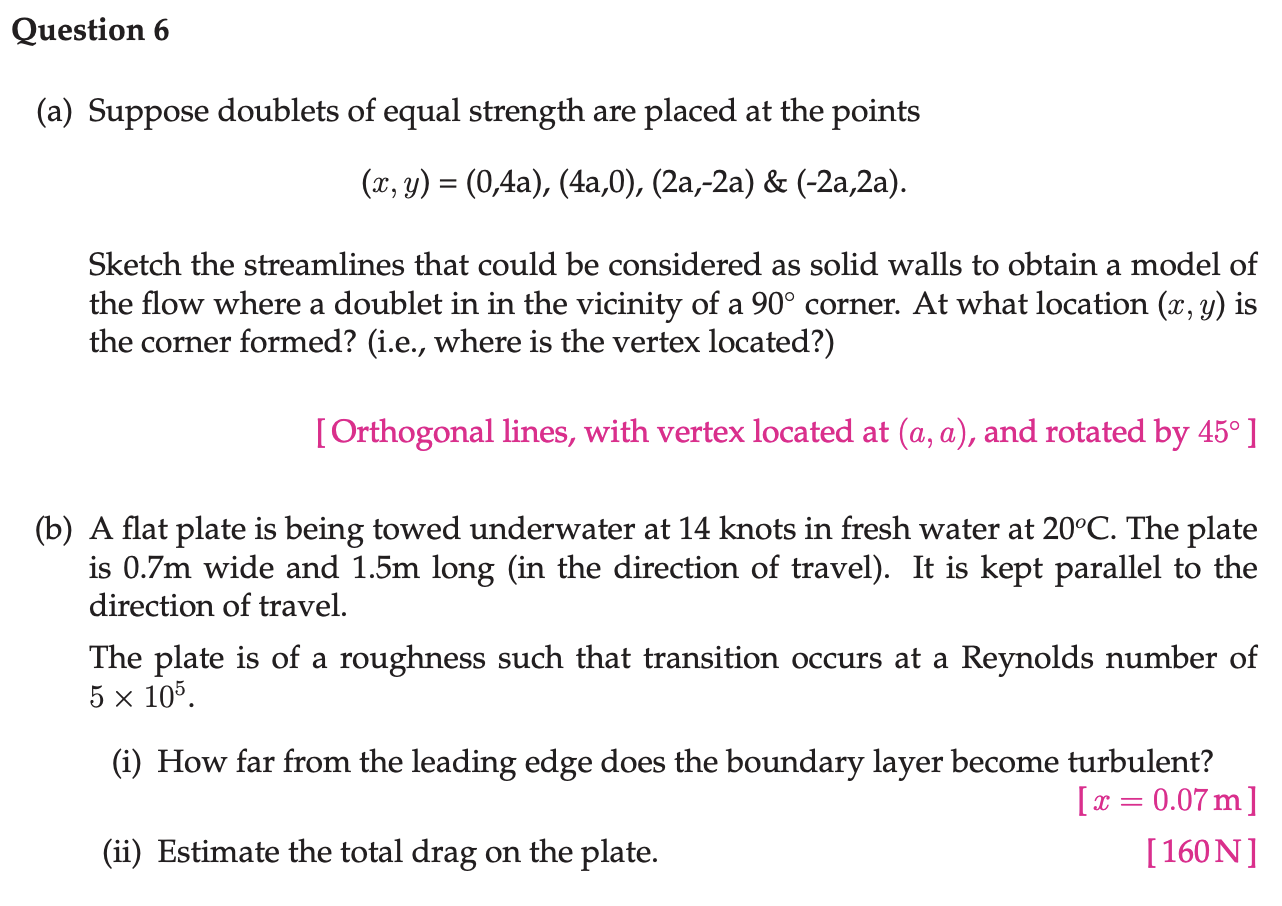 (a) Suppose doublets of equal strength are placed at | Chegg.com
