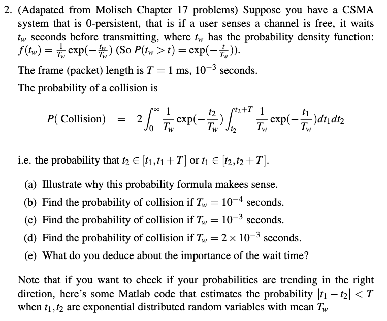 Solved (Adapated from Molisch Chapter 17 problems) Suppose | Chegg.com