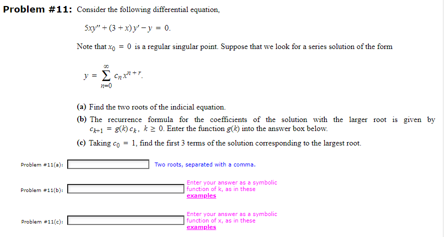 Solved Problem # 11: Consider the following differential | Chegg.com Solved Problem # 11: Consider the following differential | Chegg.com