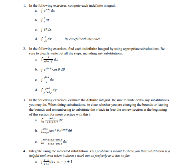 Solved 1. In the following exercises, compute each | Chegg.com