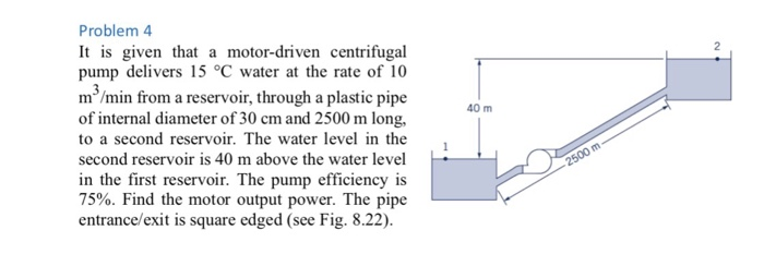 Solved Problem 4 It is given that a motor-driven centrifugal | Chegg.com