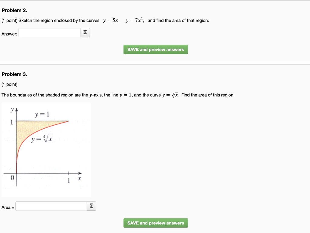 Solved Problem 2. (1 point) Sketch the region enclosed by | Chegg.com